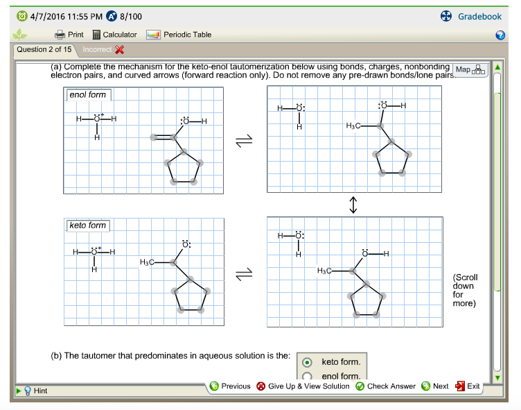 Solved Complete the mechanism for the keto-enol | Chegg.com
