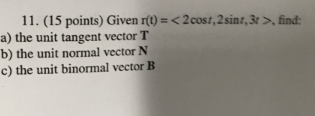 Solved Given r(t) = find: the unit | Chegg.com