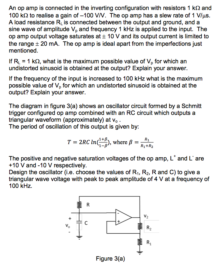 Solved An op amp is connected in the inverting configuration | Chegg.com