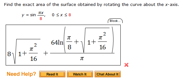 Solved Find the exact area of the surface obtained by | Chegg.com