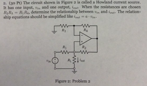 Solved The circuit shown in Figure 2 is called a Howland | Chegg.com