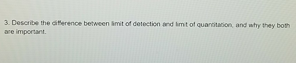 Solved 3 Describe The Difference Between Limit Of Detection