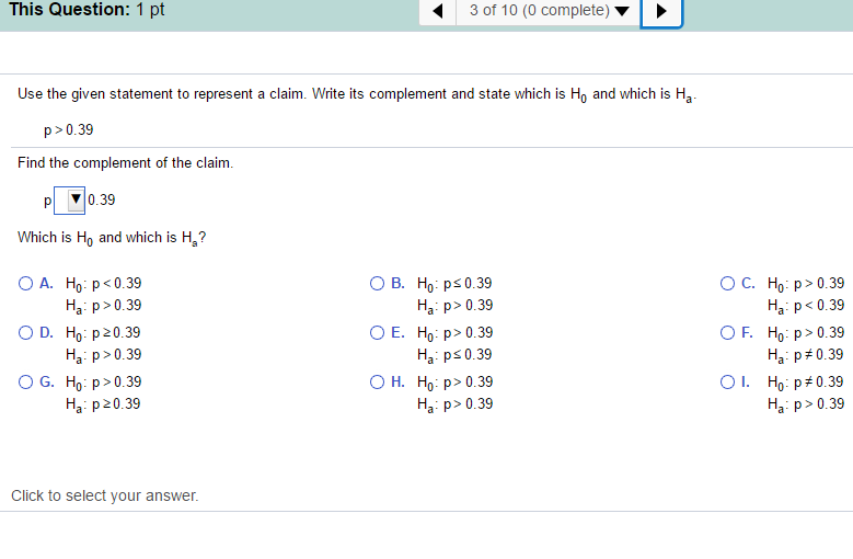 Solved Use the given statement to represent a claim Write | Chegg.com