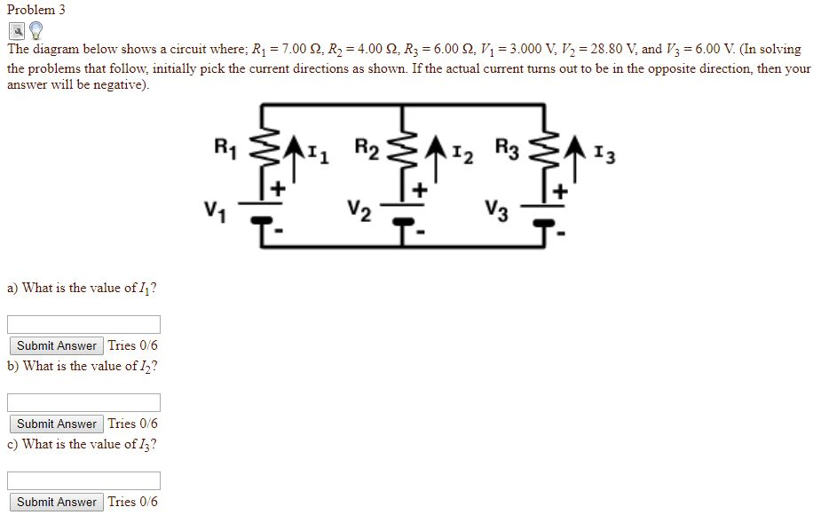 Solved Problem 3 The diagram below shows a circuit where, R1 | Chegg.com