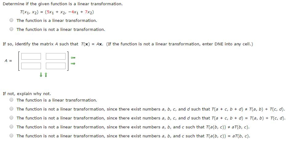 Solved Determine if the given function is a linear | Chegg.com