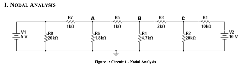 Solved Using Nodal analysis, analyze Circuit 1 and calculate | Chegg.com