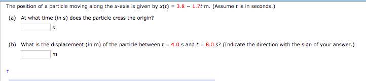 Solved The position of a particle moving along the x-axis is | Chegg.com