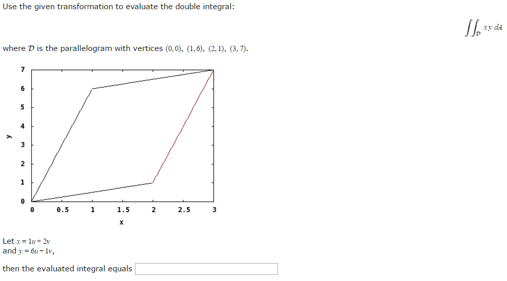 Solved Use the given transformation to evaluate the double | Chegg.com
