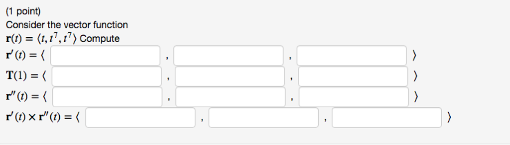 Solved Consider the vector function r(r) = (t, t^7, t^7) | Chegg.com
