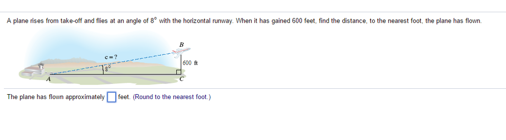 Solved A plane rises from take-off and flies at an angle of | Chegg.com