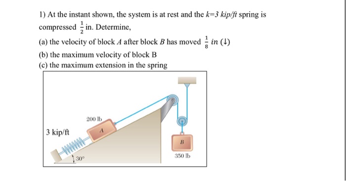Solved At the instant shown, the system is at rest and the | Chegg.com