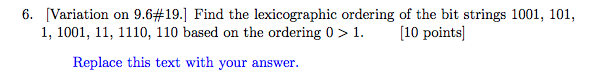 Solved 6. Variation on 9.6#19.1 Find the lexicographic | Chegg.com Solved 6. Variation on 9.6#19.1 Find the lexicographic | Chegg.com