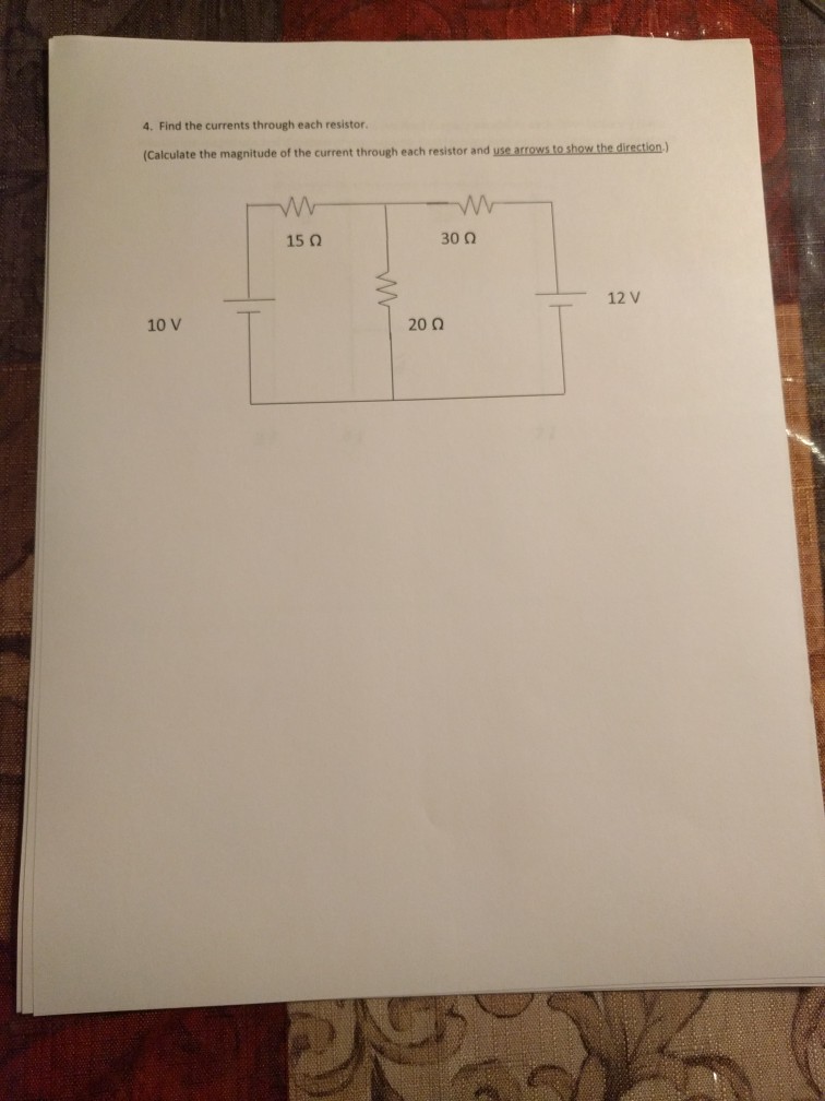 Solved 4. Find the currents through each resistor. | Chegg.com
