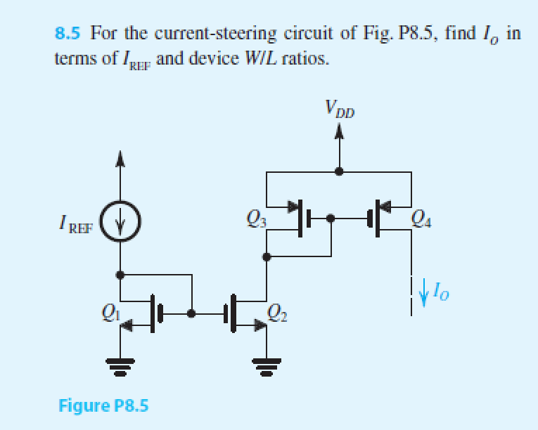 Solved 8.5 For the current-steering circuit of Fig. P8.5, | Chegg.com