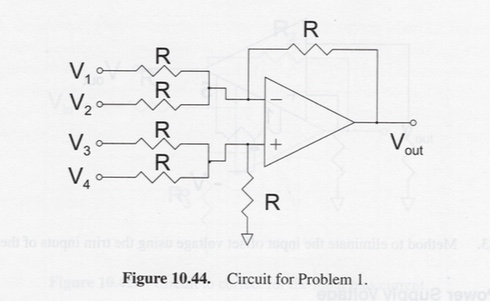 Solved V. V. out Figure 10.44. Circuit for Problem 1 | Chegg.com