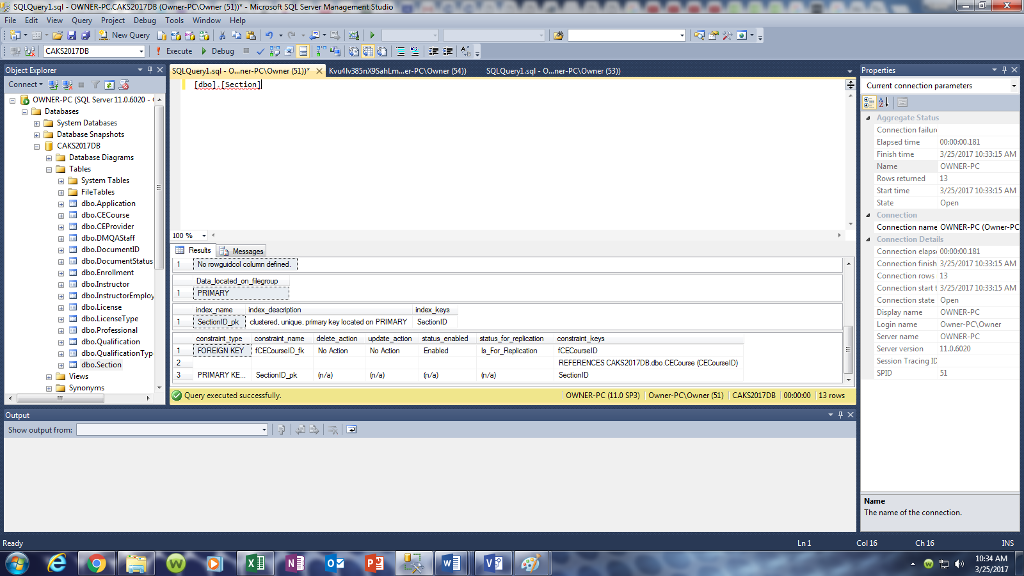 Write a definition Description for the three tables | Chegg.com