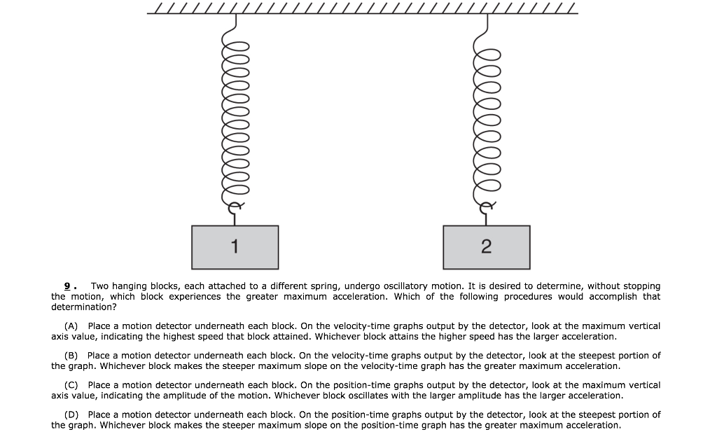 Solved Two hanging blocks, each attached to a different | Chegg.com