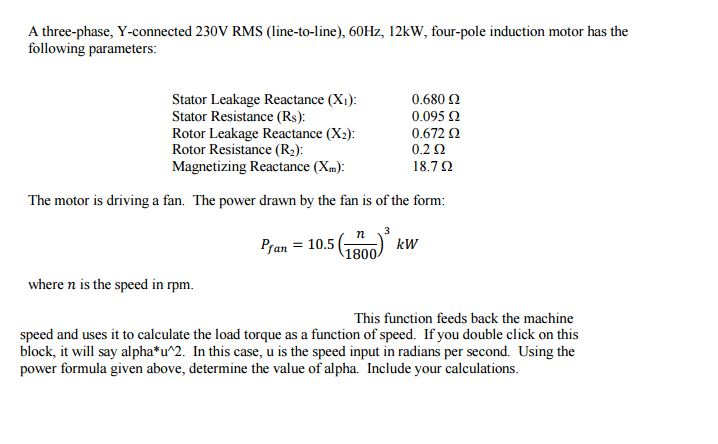 A three-phase, Y-connected 230V RMS (line-to-line), | Chegg.com