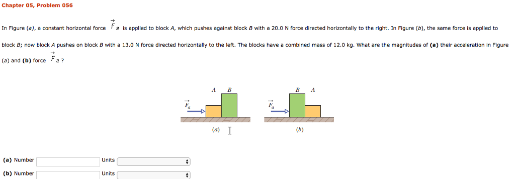 Solved A constant horizontal force F a is applied to block | Chegg.com