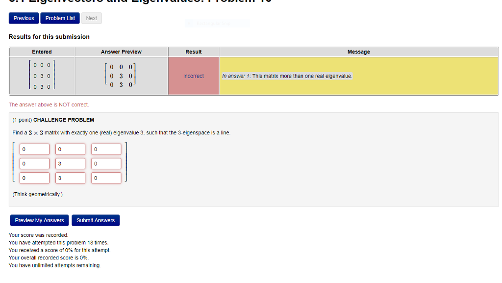 Solved PreviouS Problem List Next Results for this | Chegg.com