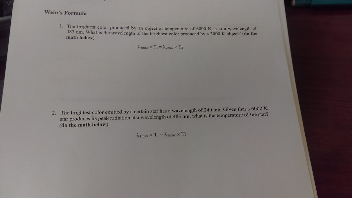 Solved The brightest color produced by an object at | Chegg.com