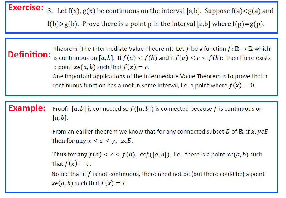 Solved Exercise: 3. Let f(x), g(x) be continuous on the | Chegg.com