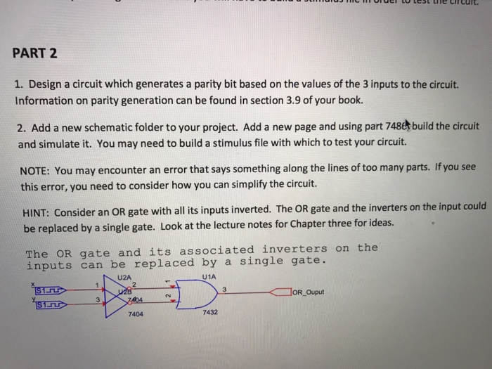 Solved Design A Circuit Which Generates A Parity Bit Based 2508