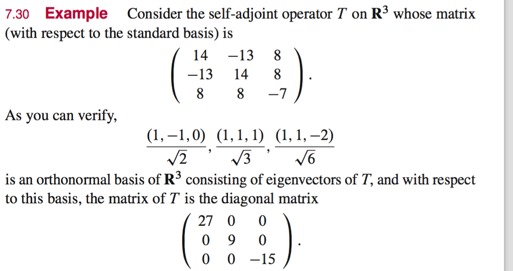Solved 7.30 Example Consider the self-adjoint operator T on | Chegg.com