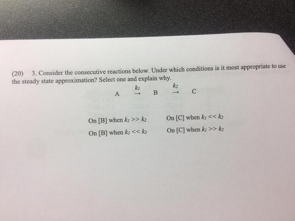 Solved Consider the consecutive reactions below. Under which | Chegg.com
