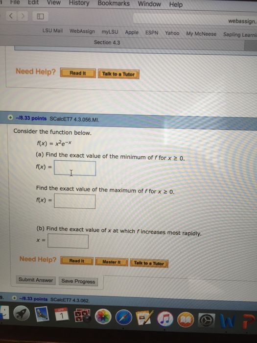 Solved Consider The Function Below F X X 2 E X Fi