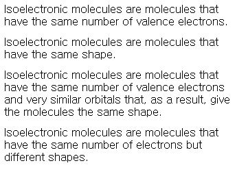 Solved Isoelectronic molecules are molecules that have the | Chegg.com