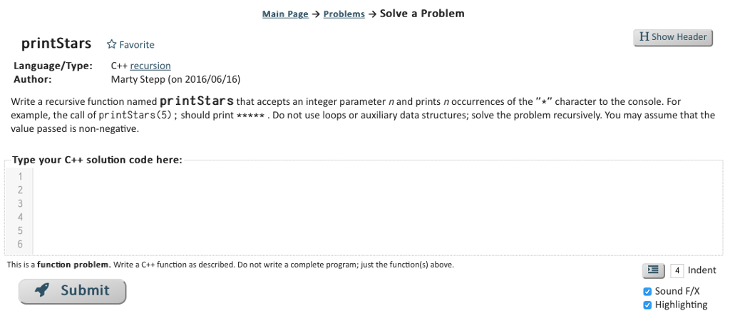 Solved MainPage→ Problems → Solve a Problem H Show Header | Chegg.com Solved MainPage→ Problems → Solve a Problem H Show Header | Chegg.com