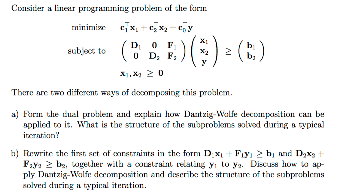 Consider a linear programming problem of the | Chegg.com