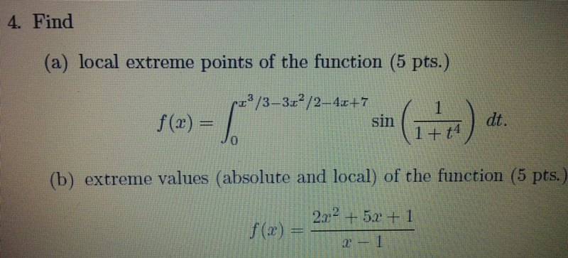Solved Find (a) local extreme points of the function f(x) | Chegg.com