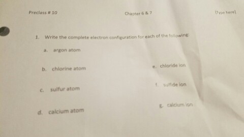 Solved Write the complete electron configurations for each | Chegg.com