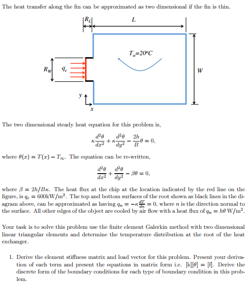 Solved The heat transfer along the fin can be approximated | Chegg.com
