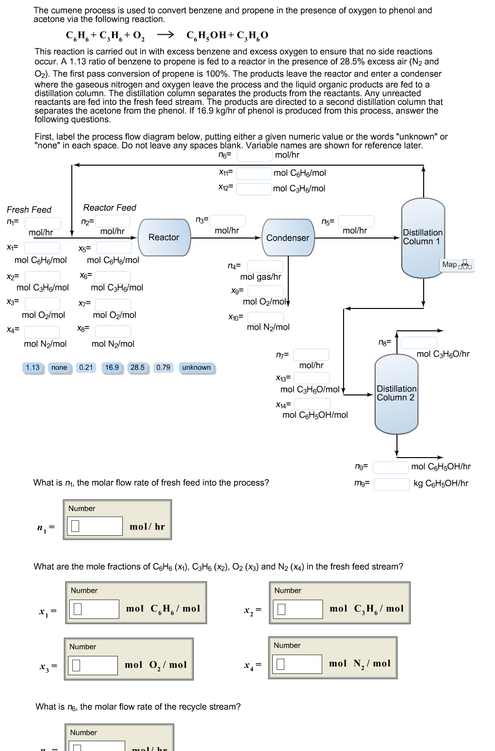 The cumene process is used to convert benzene and | Chegg.com