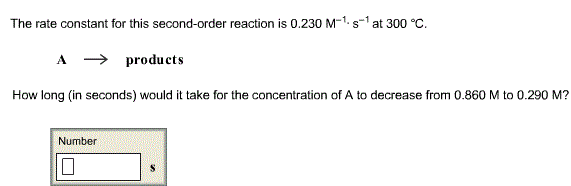 Solved The rate constant for this second-order reaction is | Chegg.com