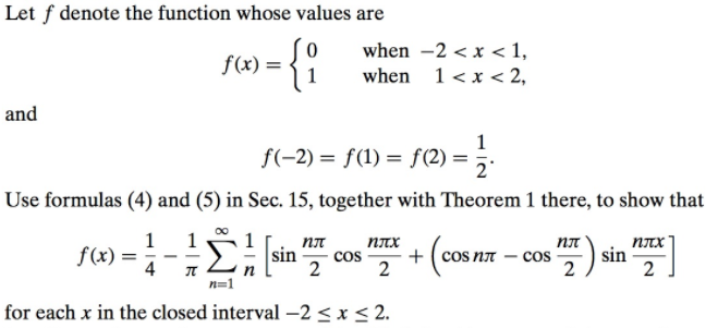 Solved Let f denote the function whose values are 0 when | Chegg.com