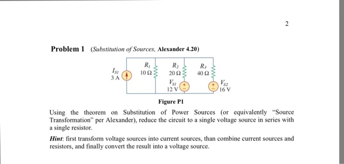 Solved Using the theorem on Substitution of Power Sources | Chegg.com
