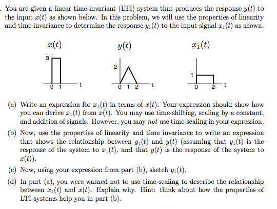 Solved You are given a linear time-invariant (LTI) system | Chegg.com