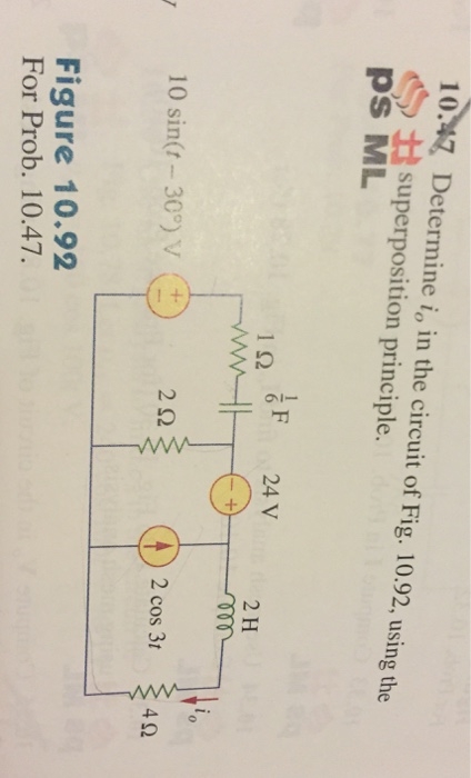 Solved Determine i_o in the circuit of Fig. 10.92, using | Chegg.com