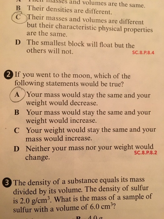 Solved If you went to the moon, which of the following | Chegg.com