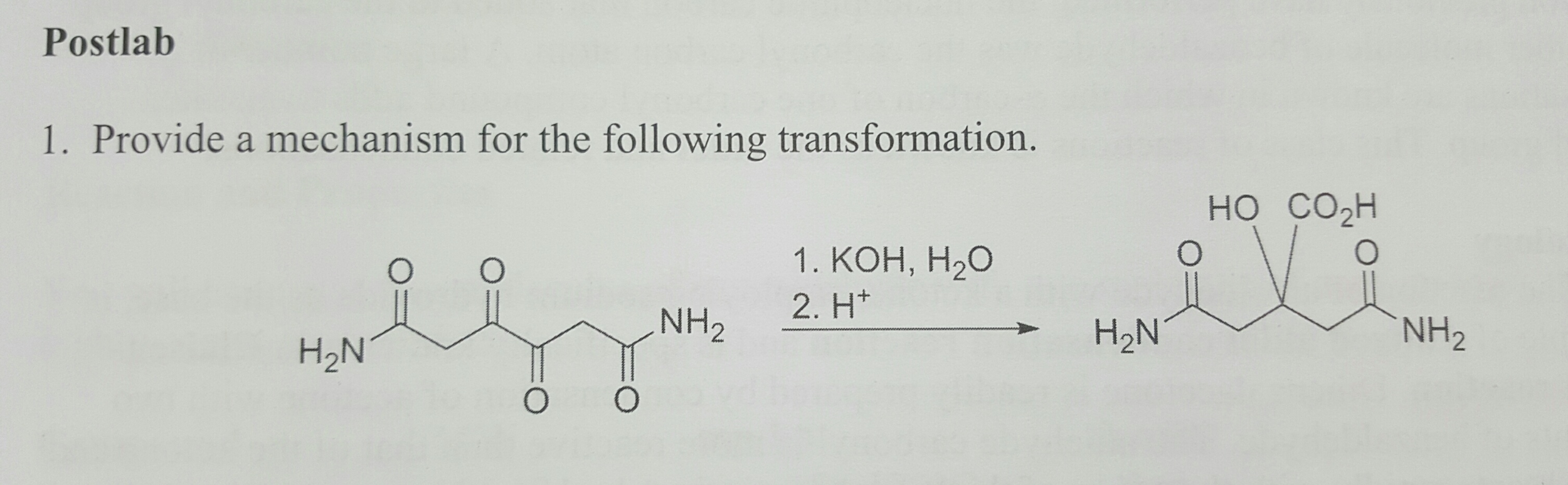 Solved Postlab m for the following transformation. HO CO2H | Chegg.com