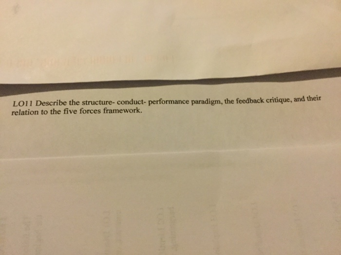 Solved Describe The Structure Conduct Performance Paradigm