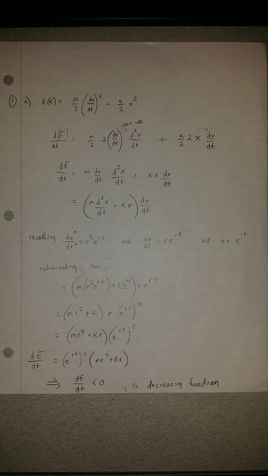 Solved Mathematical Modeling/Differentials I have part | Chegg.com