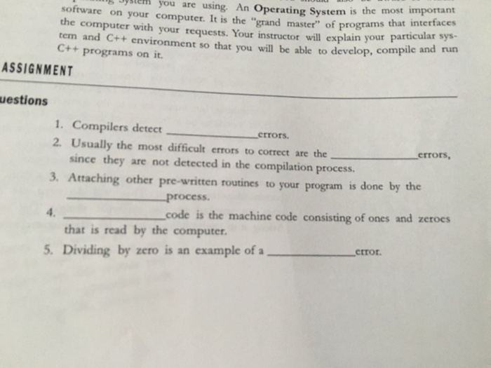 Solved Compilers Detect Errors Usually The Most Difficult 1912