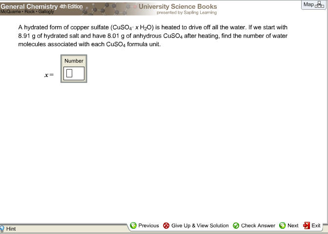 Solved A hydrated form of copper sulfate (CuSO_4 times H_2O) | Chegg.com