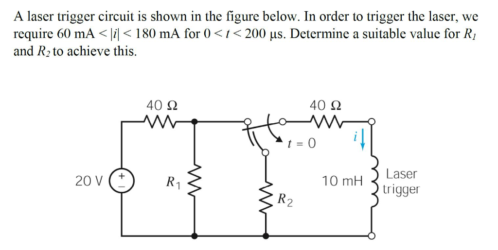 Solved A laser trigger circuit is shown in the figure below. | Chegg.com