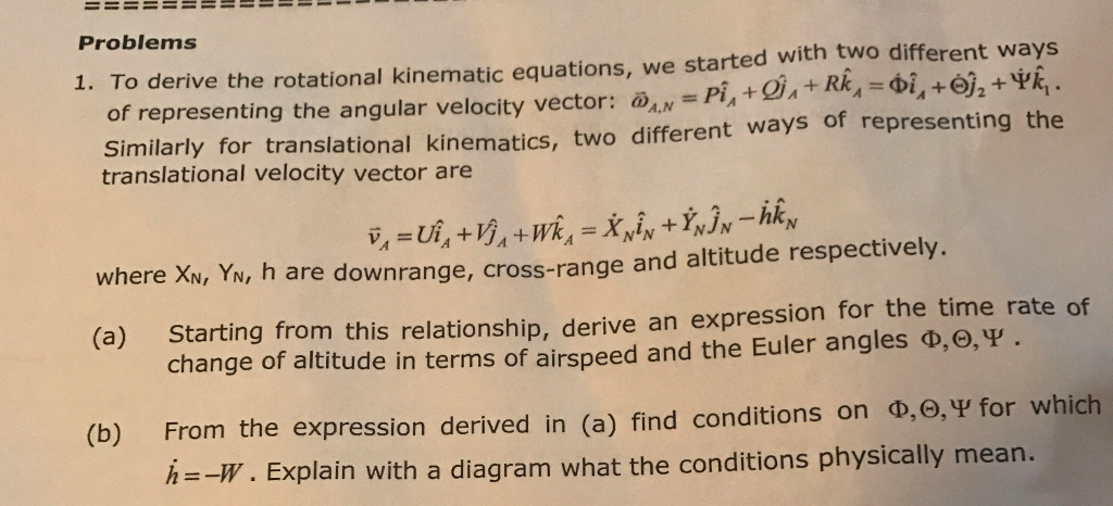 Problems 1. To derive the rotational kinematic | Chegg.com